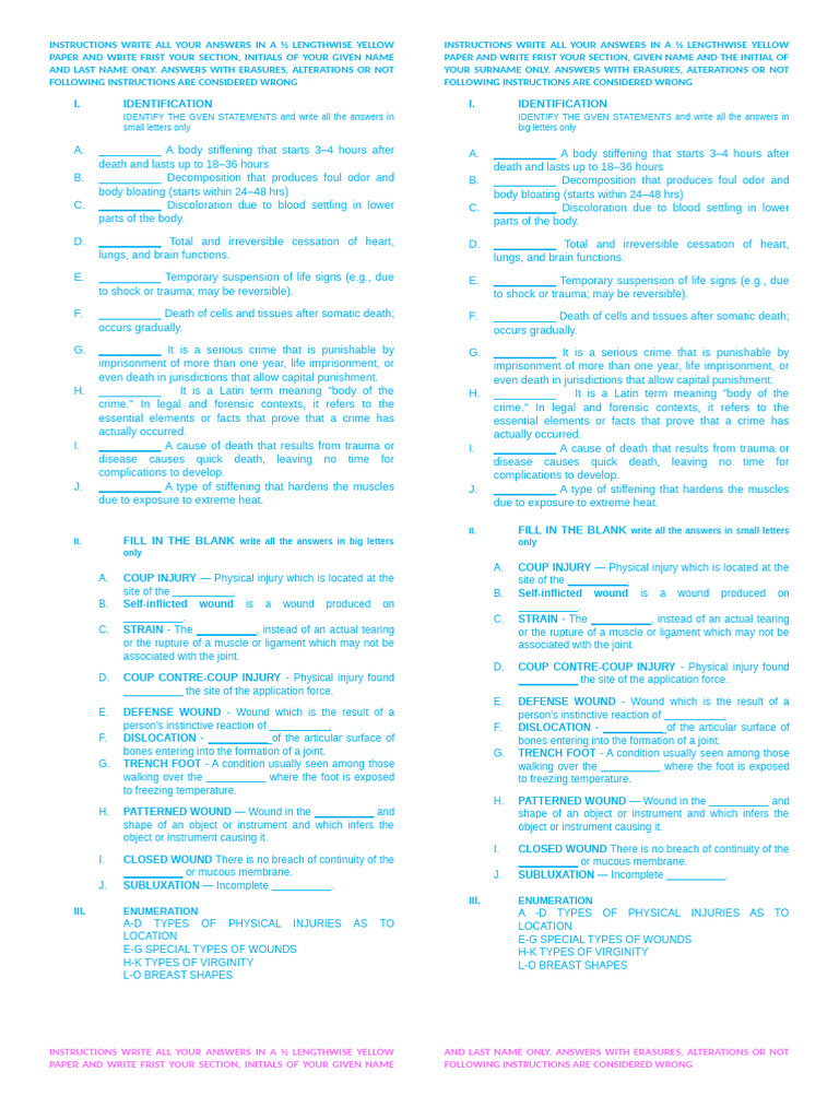 CDI 2 MTQUIZ | PDF | Joint | Death