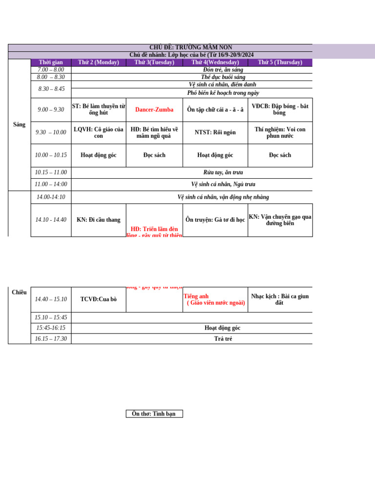 TKB Lớp Jupiter CS2 | PDF