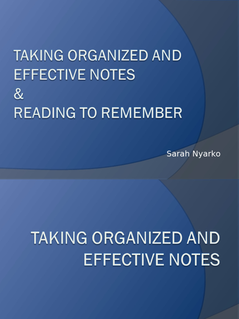 Effective Note Taking Strategies | PDF | Reading Comprehension | Cognition