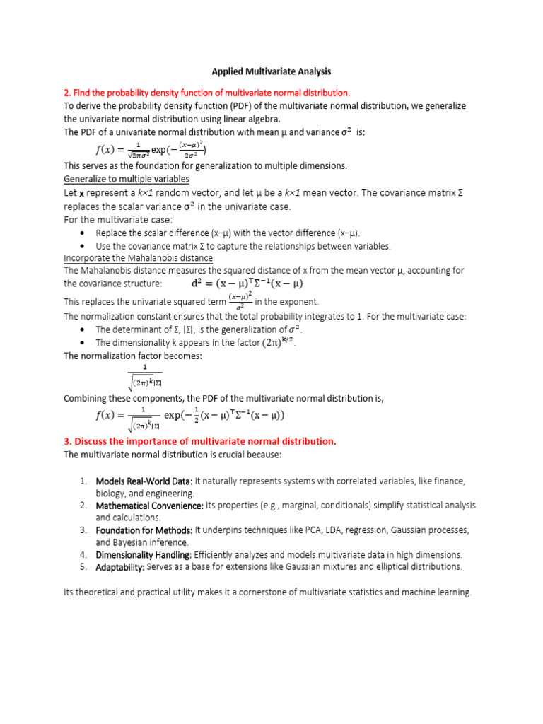 Applied Multivariate Analysis 2020 | PDF | Principal Component Analysis ...