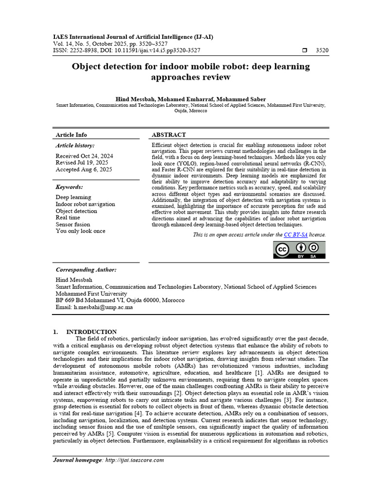 Deep Learning for Indoor Robot Object Detection | PDF | Deep Learning ...