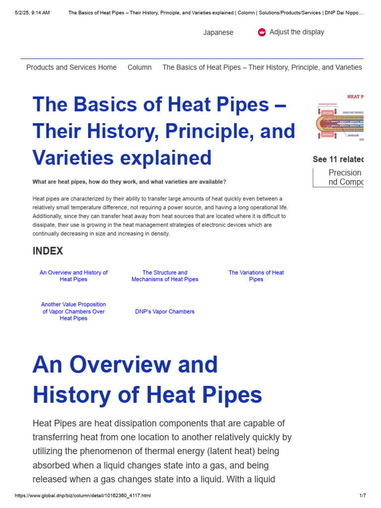Understanding Heat Pipes: History & Types | PDF | Heat | Pipe (Fluid ...