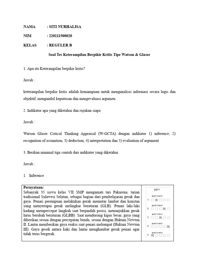 Pengembangan Instrumen - Soal KBK | PDF