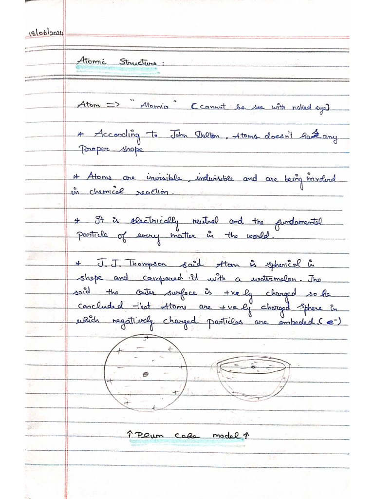 Chemistry Notes (Atomic Structure) (By Ram Babu) | PDF