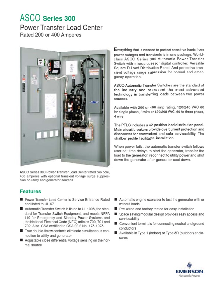 Series 300 Power Load Center | Download Free PDF | Switch | Electrical ...