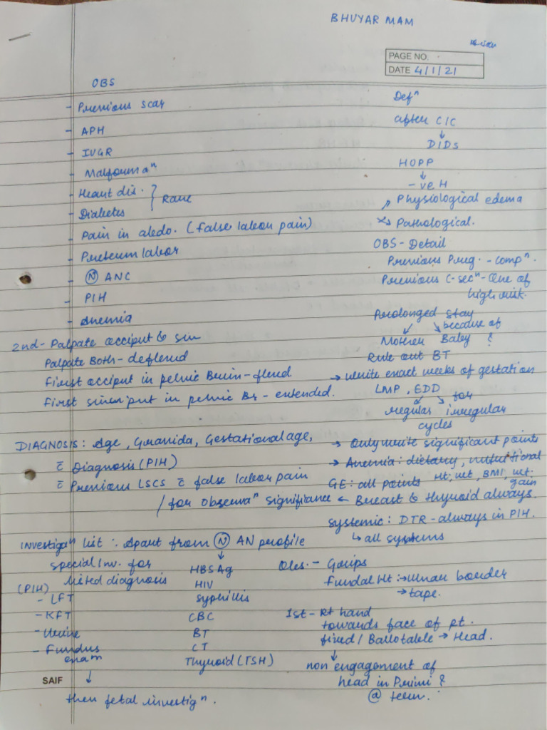 Obs Questions Bhuyar Maam | PDF