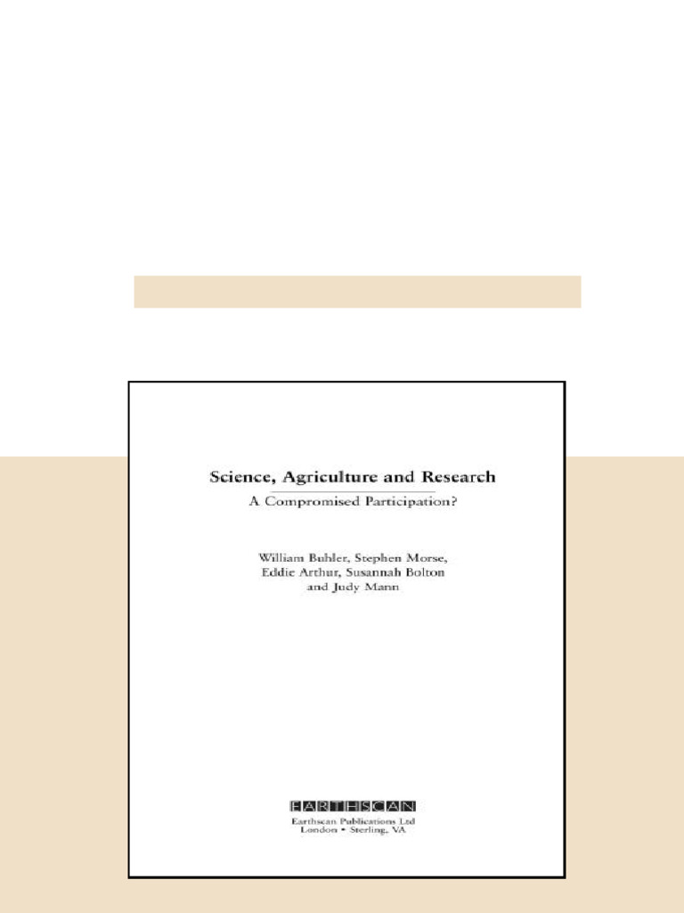Science Agriculture and Research A Compromised Participation 1st ...