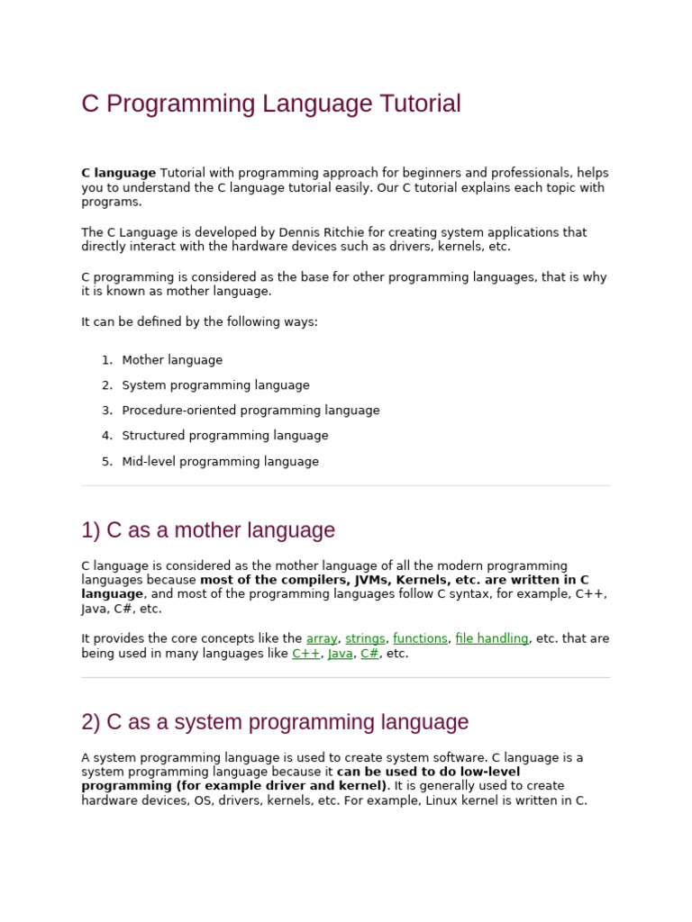 C Programming Intoduction Session 1 | PDF | C (Programming Language ...