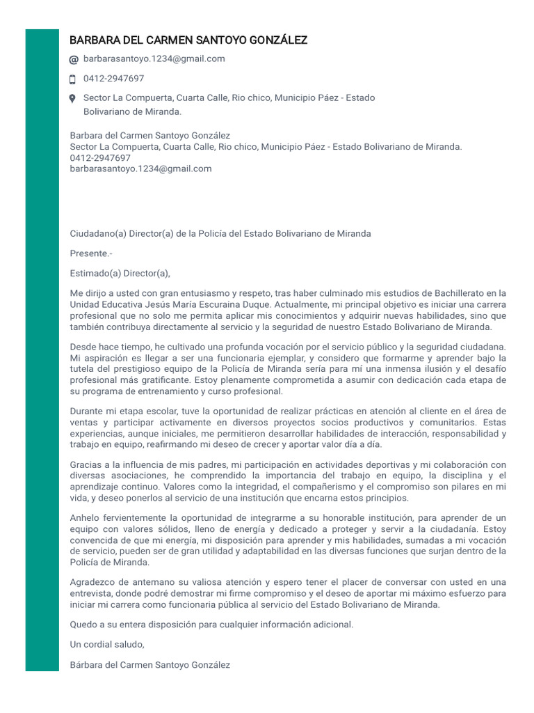 CV Santoyo Barbara | PDF