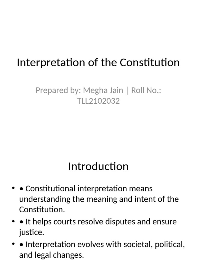 Megha Jain TLL2102032 Interpretation of Constitution | PDF