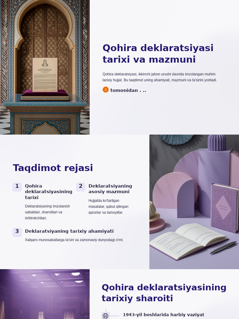 Qohira Deklaratsiyasi Tarixi Va Mazmuni | PDF