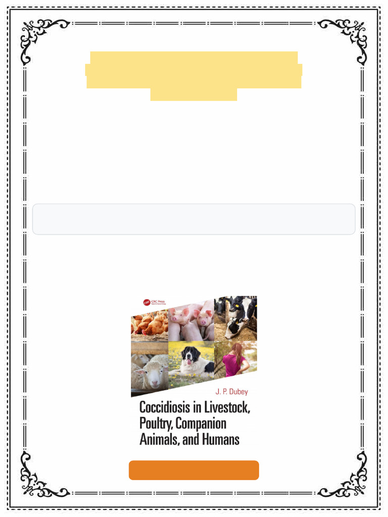 Coccidiosis in Livestock, Poultry, Companion Animals, and Humans 1st ...