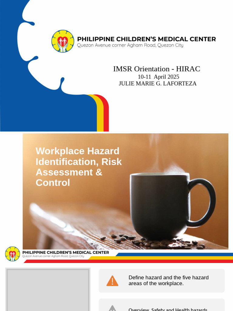 HIRAC-BASIC Orientation April 2025 | PDF | Hazards | Occupational ...