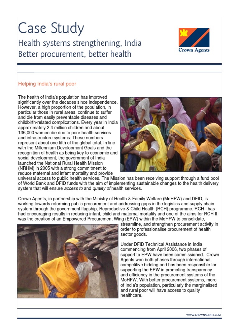 Case Study - India RCH II | PDF | Procurement | Department For ...