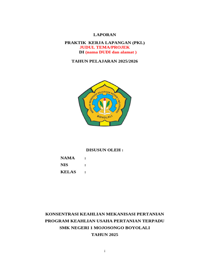 FORMAT LAPORAN PKL MP 2025 - Rev2 | PDF