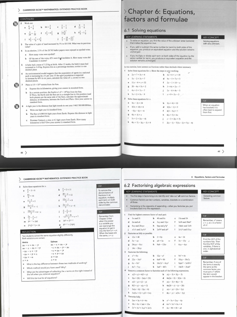 Chapter 6 of Unit 2 IGCSE Math Cambridge Practice Book | PDF