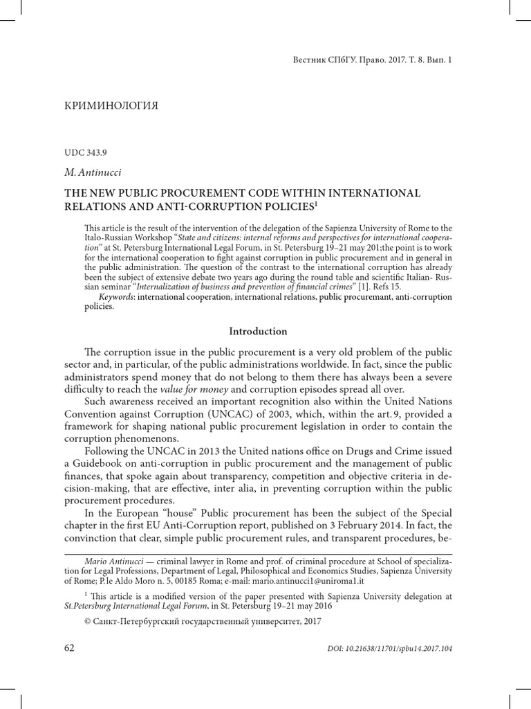 New Public Procurement Code & Anti-Corruption | PDF | Justice | Crime ...