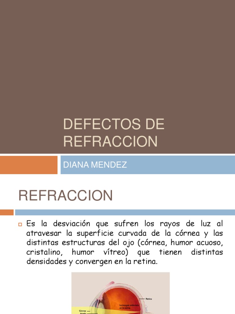 Defectos de Refraccion | PDF | Ojo humano | Percepción visual