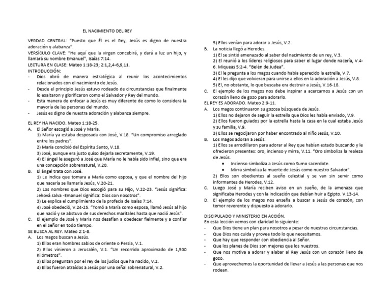 El Nacimiento Del Rey | PDF | Jesús | María, madre de Jesús