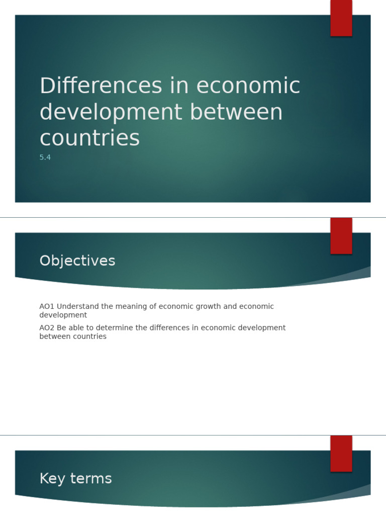 5.4 Differences in Economic Development Between Countries | PDF ...