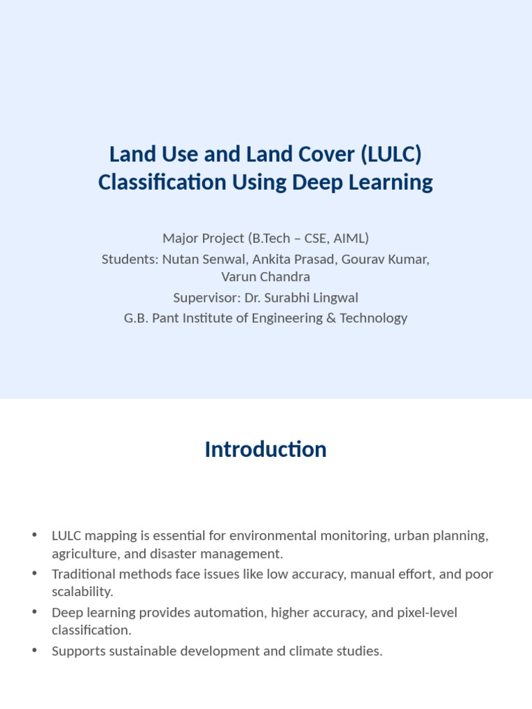 LULC Project Presentation Styled | PDF | Deep Learning | Prototype