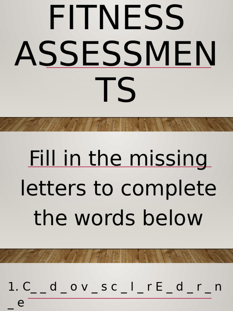Fitness Assessment Tests Overview | PDF | Physical Fitness ...