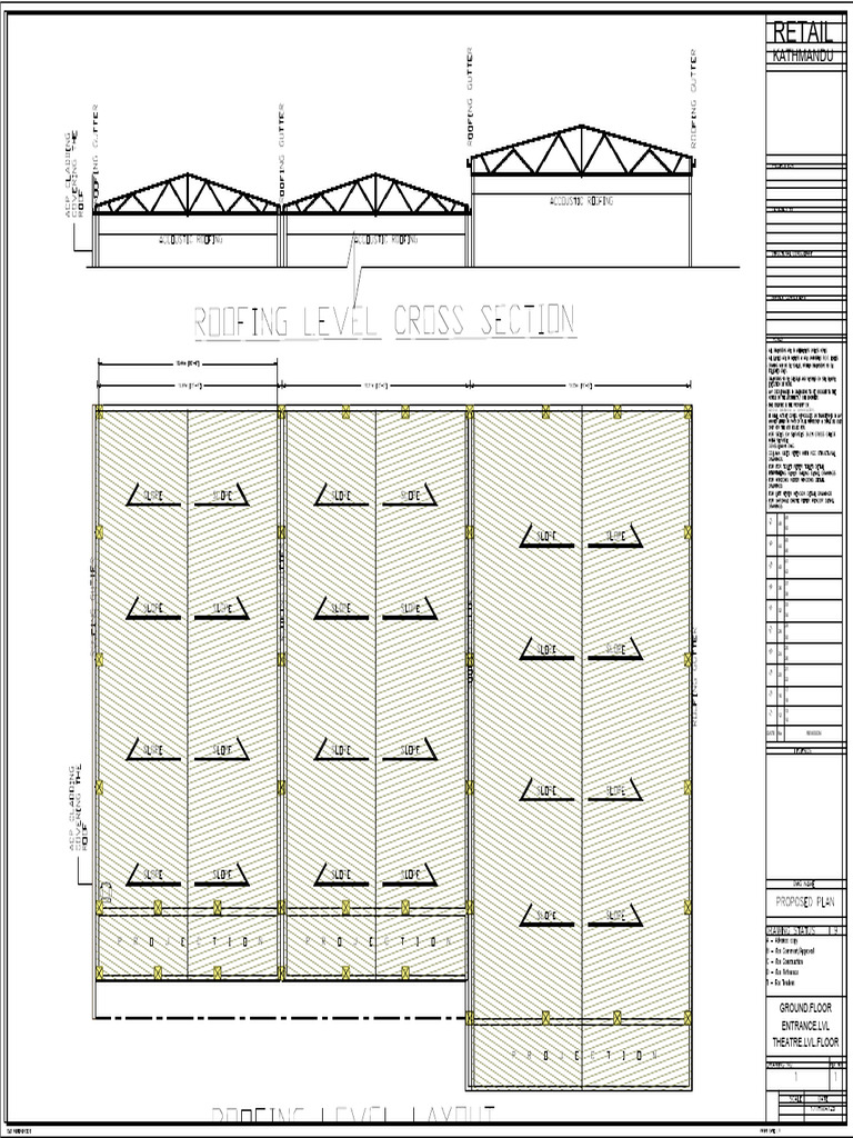 Roofing Level Plan & Cross Section | PDF