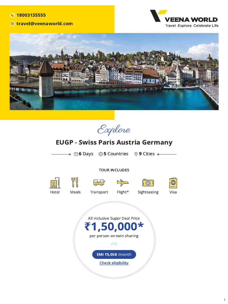 6-Day Swiss Paris Austria Germany Tour | PDF | Baggage | Munich