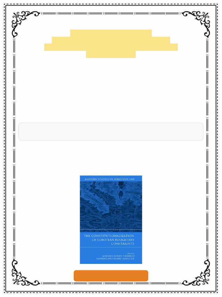 The Constitutionalization of European Budgetary Constraints 1st Edition ...