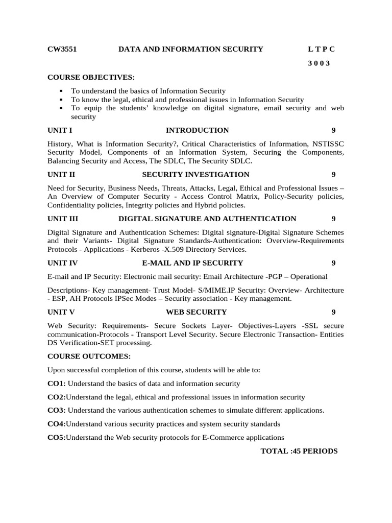 Cw3551 Data and Information Security | PDF | Information Security ...