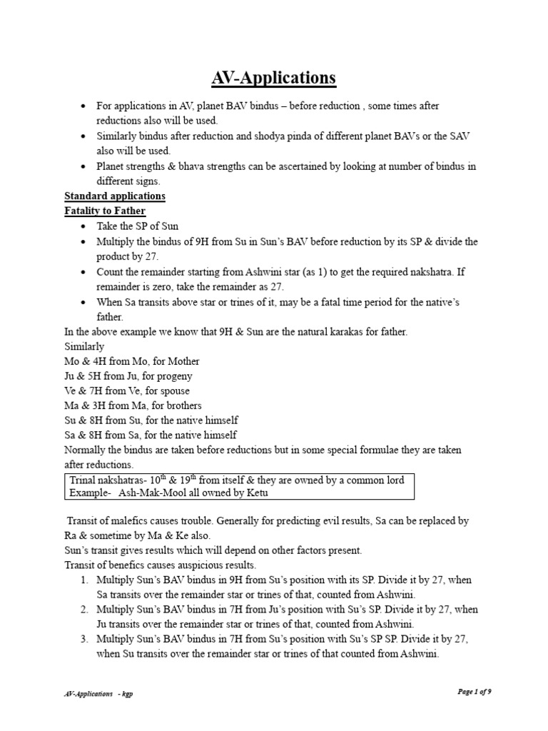 AV Applications | PDF | Multiplication | Technical Factors Of Astrology