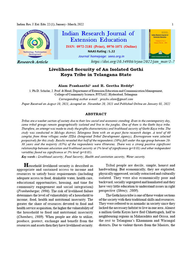 Livelihood Security of an Isolated Gothi | PDF