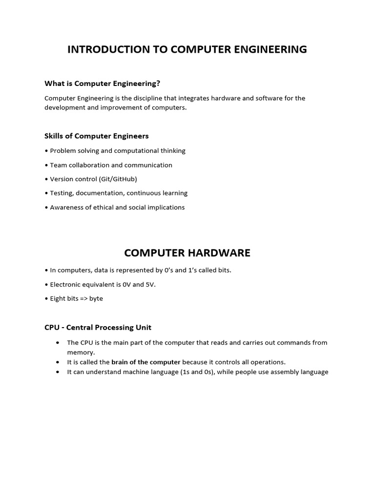 Introduction to Computer Engineering | PDF | Random Access Memory ...