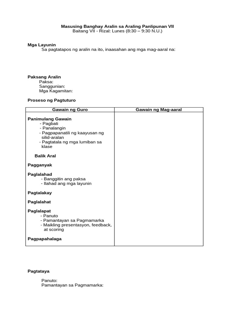 DLP Format Tagalog | PDF