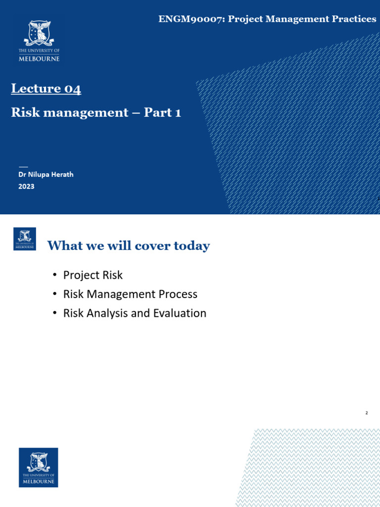 Project Risk Management Overview | PDF | Risk | Risk Management