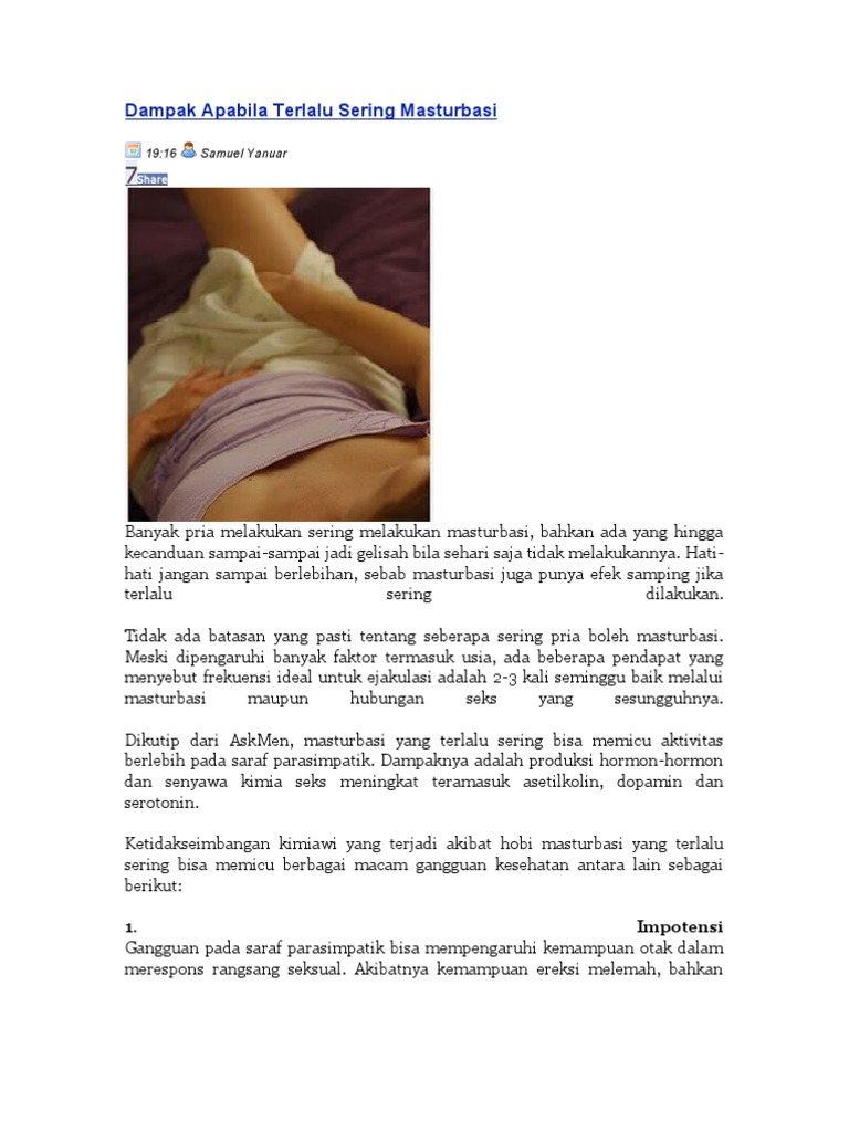 Dampak Apabila Terlalu Sering Masturbasi | PDF