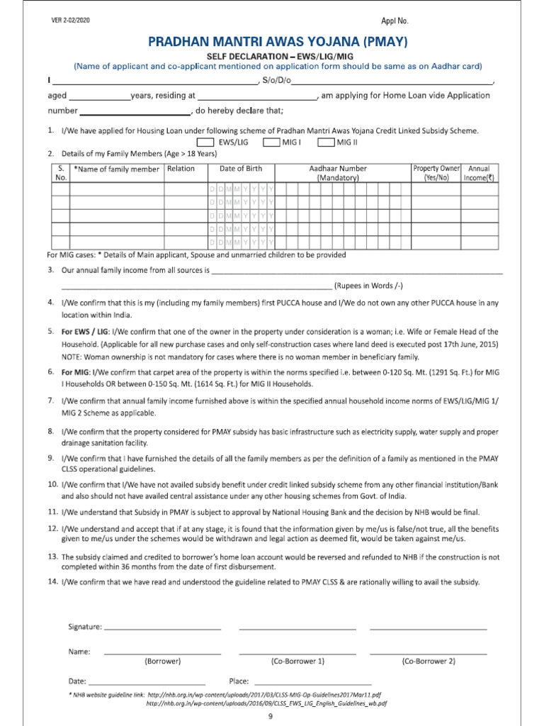 Pmay New Form | PDF