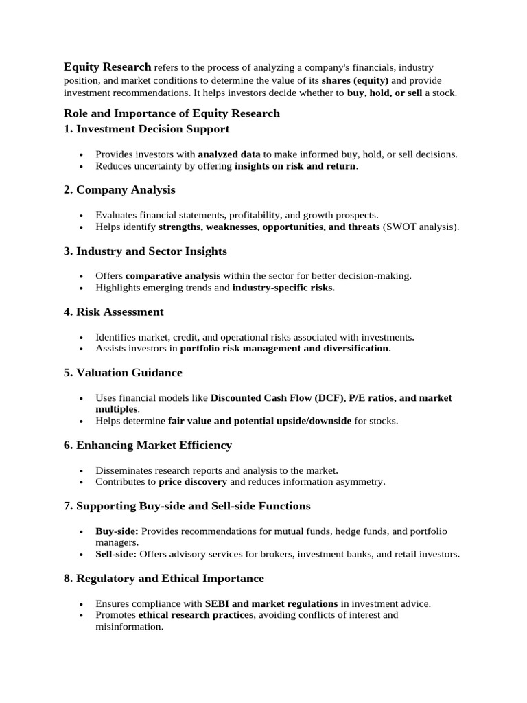 Comprehensive Guide to Equity Research | PDF | Inflation | Fiscal Policy