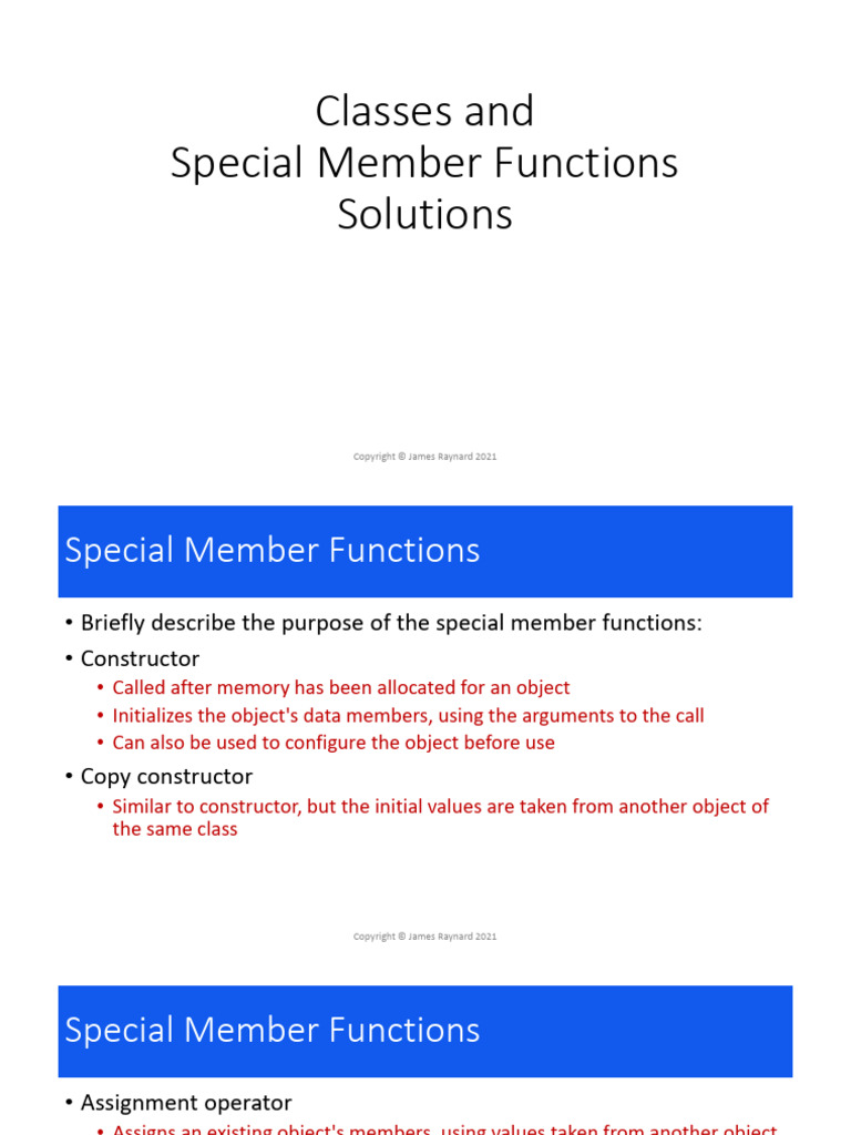 3.2 Classes and - Special Member Functions Solutions | PDF