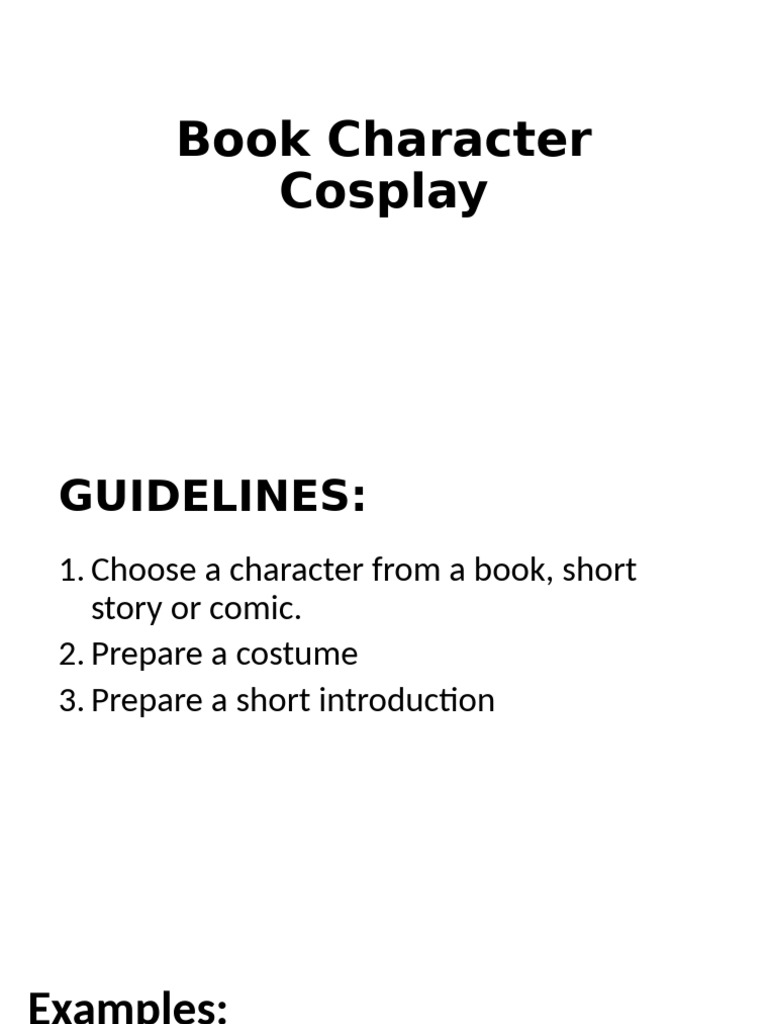 Book Character Cosplay | PDF