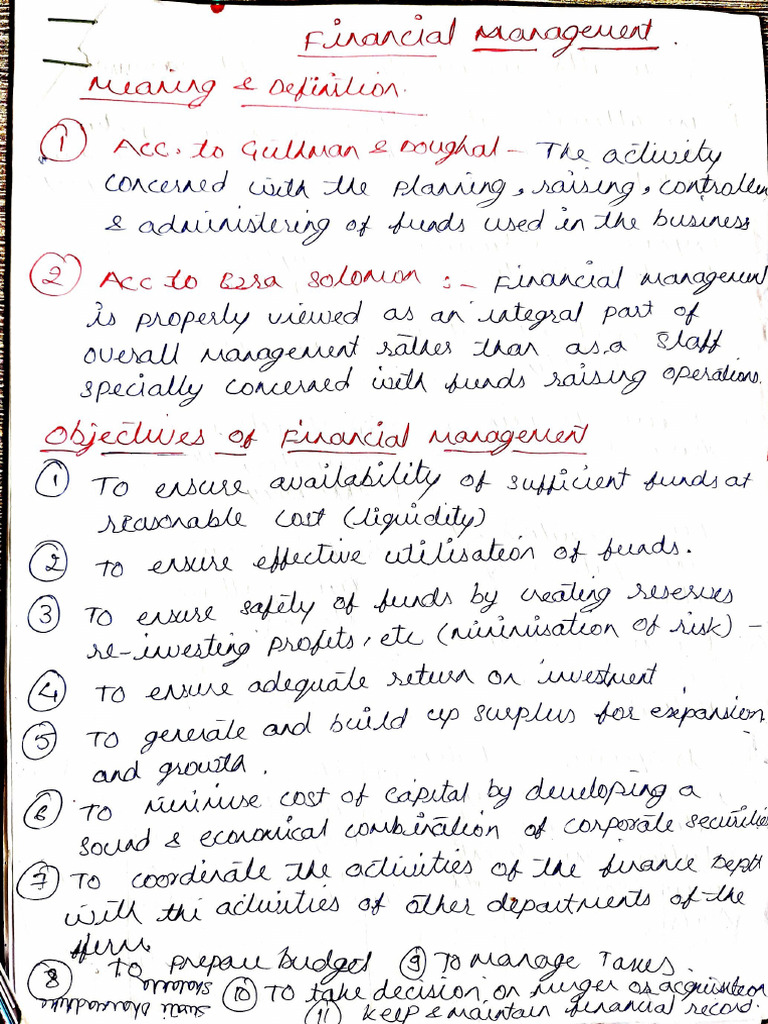 Notes of Financial Management AK | PDF