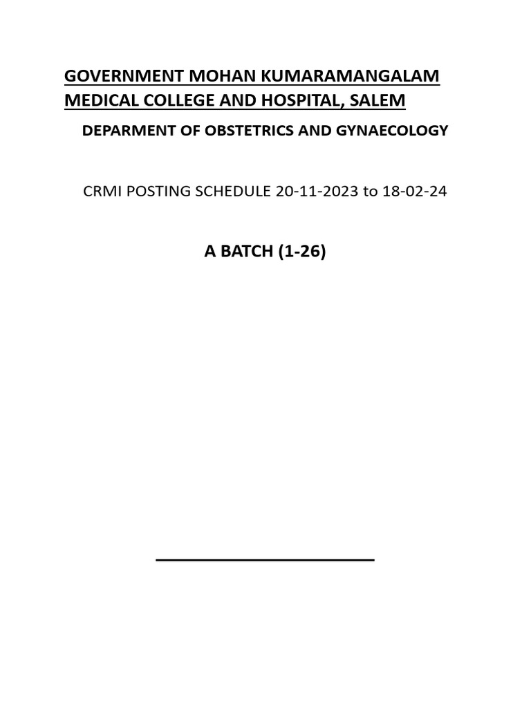 CRMI Posting Schedule: Nov 2023 - Feb 2024 | PDF | Women's Health ...