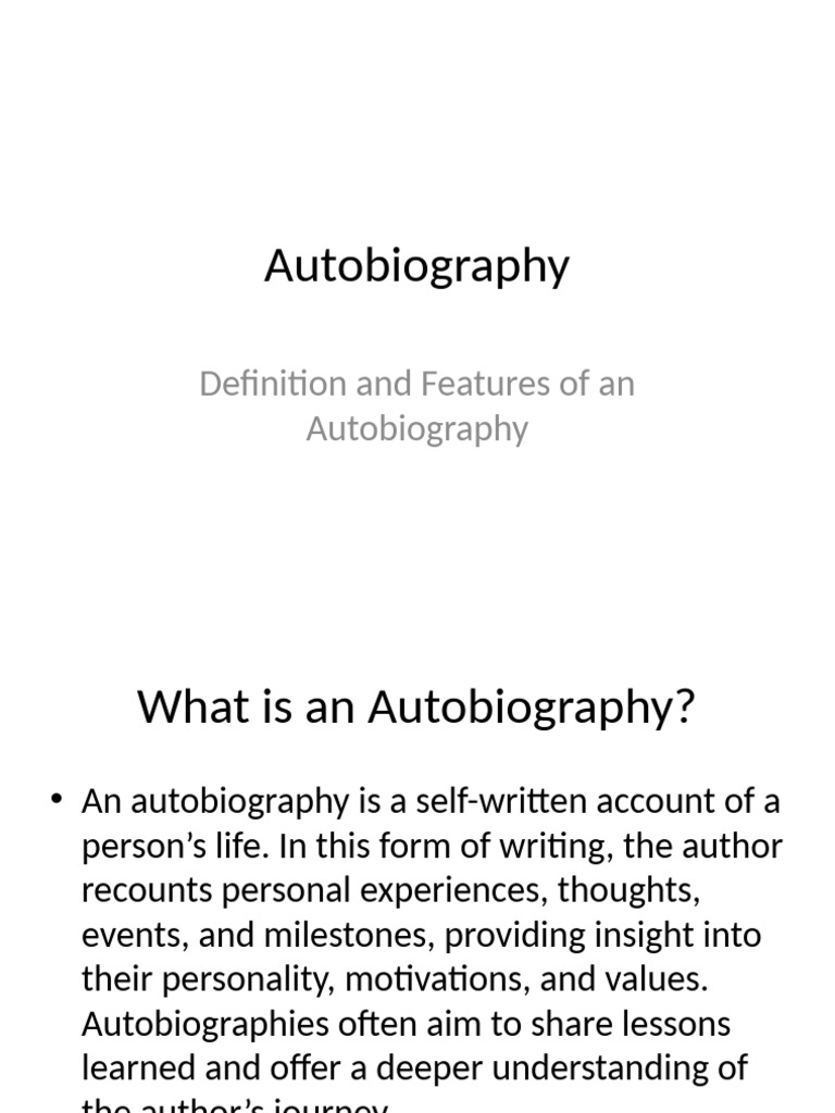Autobiography Presentation | PDF