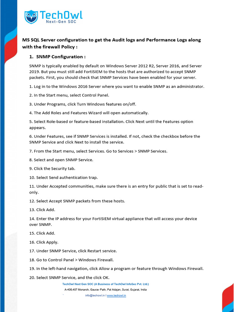 MSSQL Server Side Config 2 (1) | PDF | Microsoft Sql Server | Firewall ...