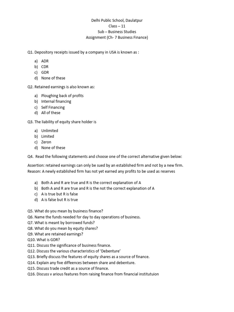 Assignment Ch-7 B.st Class 11 | PDF