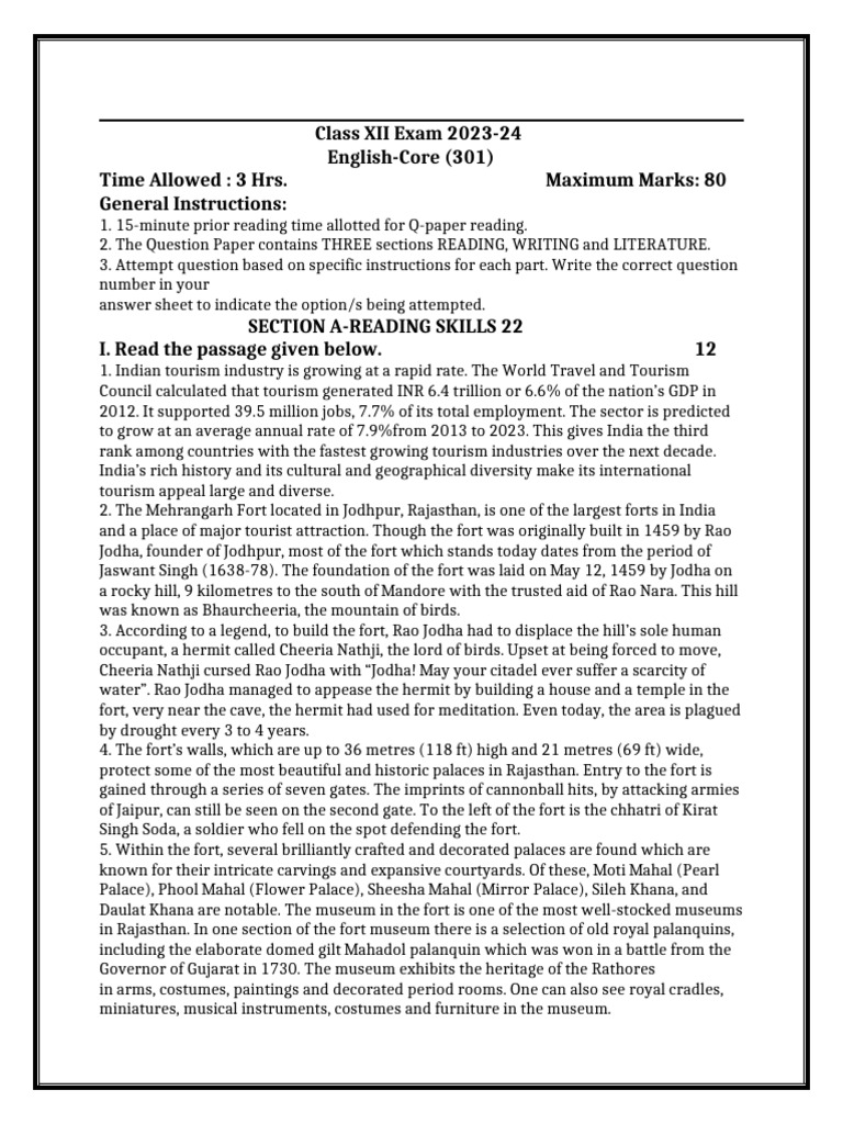 12th 2 Set Question Paper | PDF