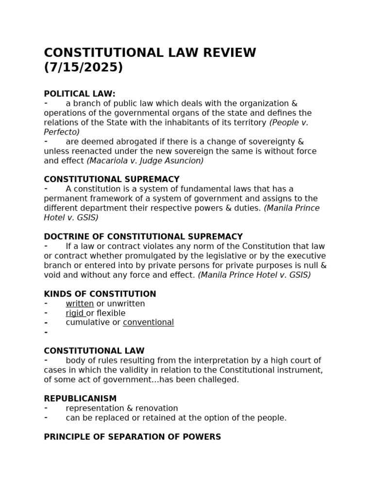 Constitutional Law Review | PDF | Constitution | Constitutional Amendment