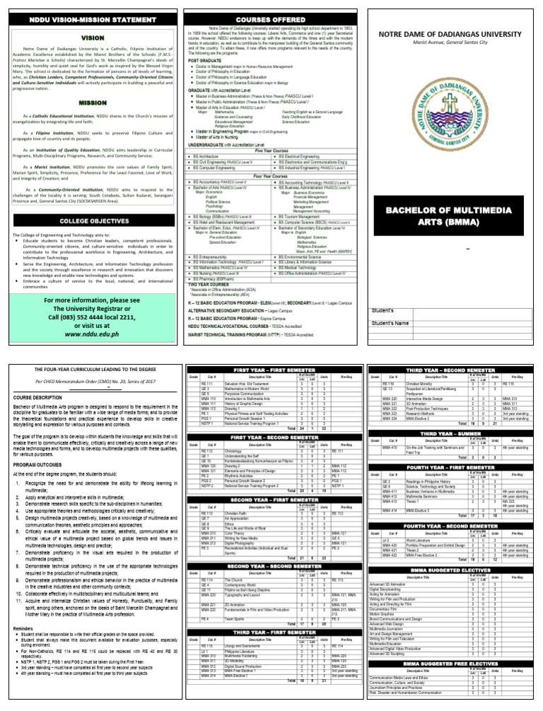 BMMA Course Catalog | PDF