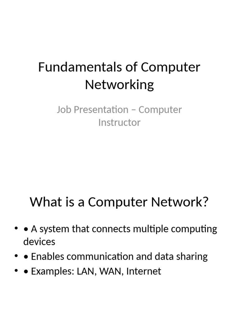 Computer Networking Presentation | PDF