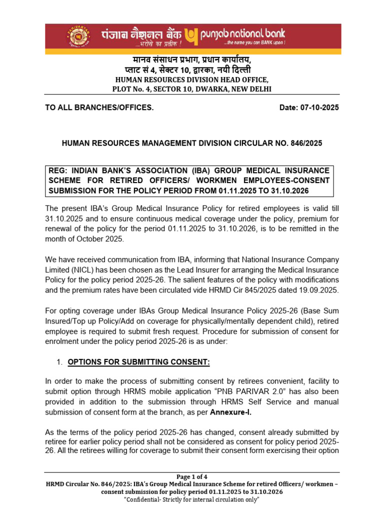 IBA Group Medical Insurance Consent 2025-26 | PDF | Insurance | Retirement